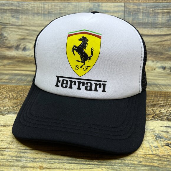 Unbranded | Accessories | Ferrari Mens Trucker Hat Black Snapback 929 ...